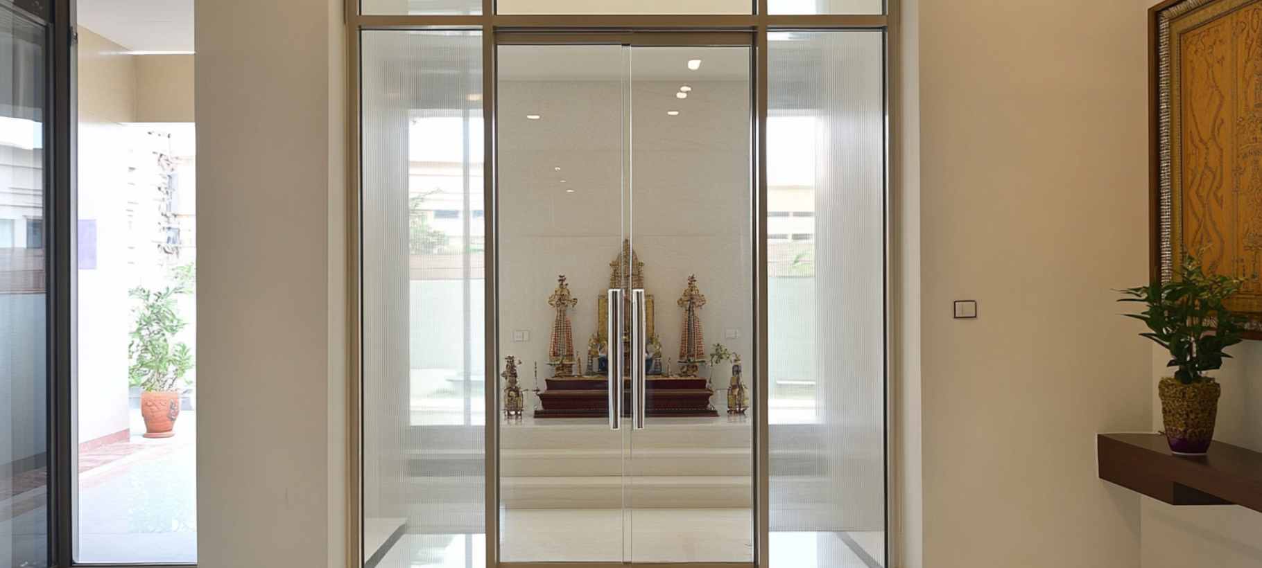 Glass Door Inspirations For A Beautiful And Divine Pooja Room