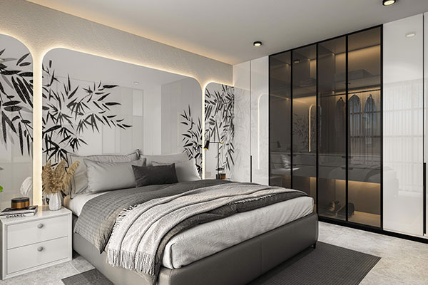 20 Trending Bed Headboard Designs with Glass