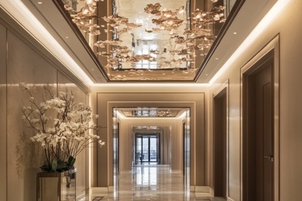 Bright & Beautiful Glass and Mirrors Inspired Foyer Designs for ...