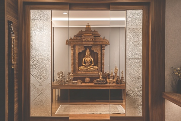 Glass Door Inspirations For A Beautiful And Divine Pooja Room