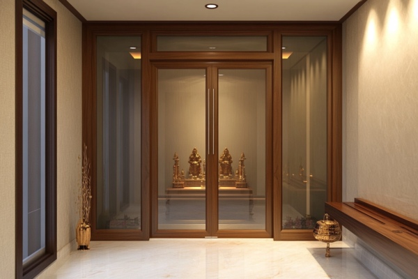 Glass Door Inspirations For A Beautiful And Divine Pooja Room