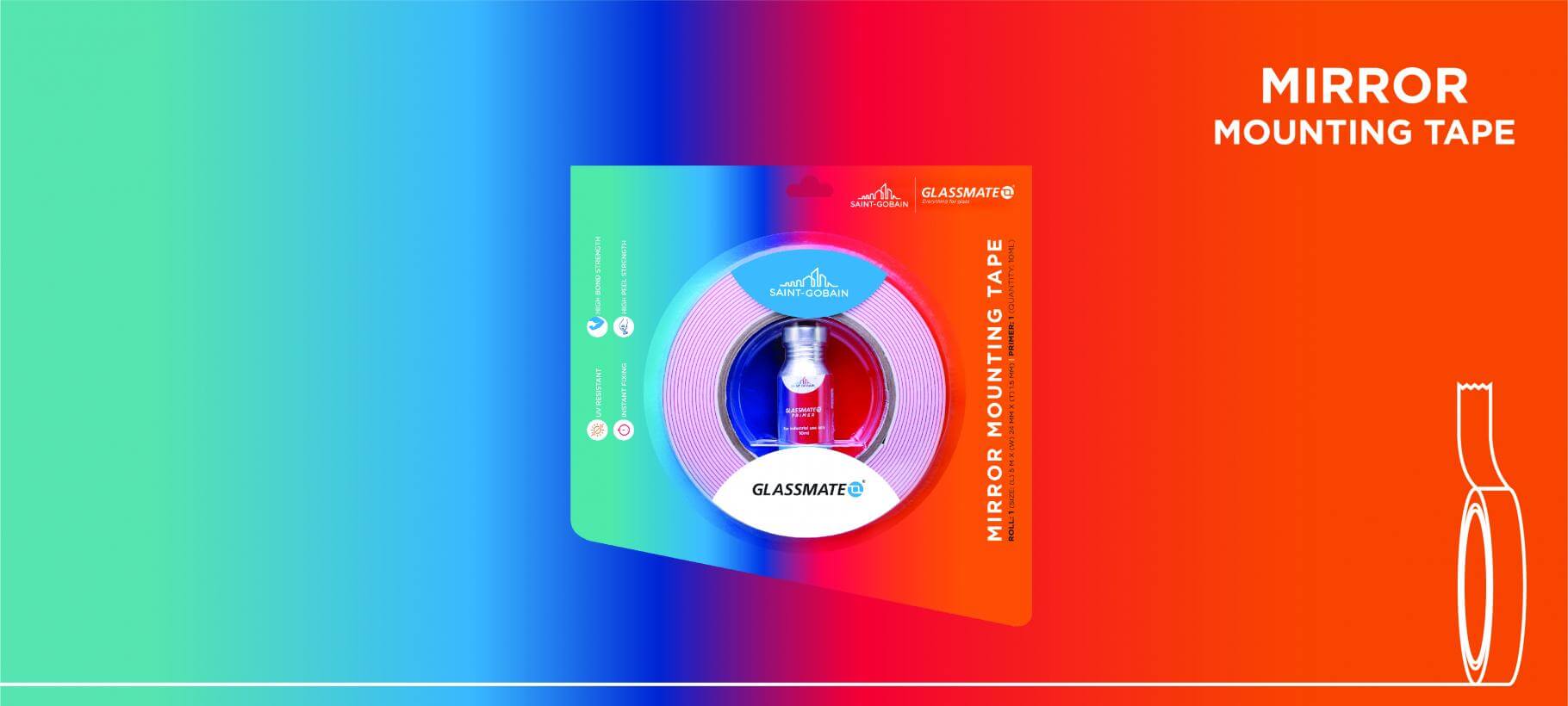 SGG Glassmate Mirror Mountaing Tape | Saint Gobain Glass India